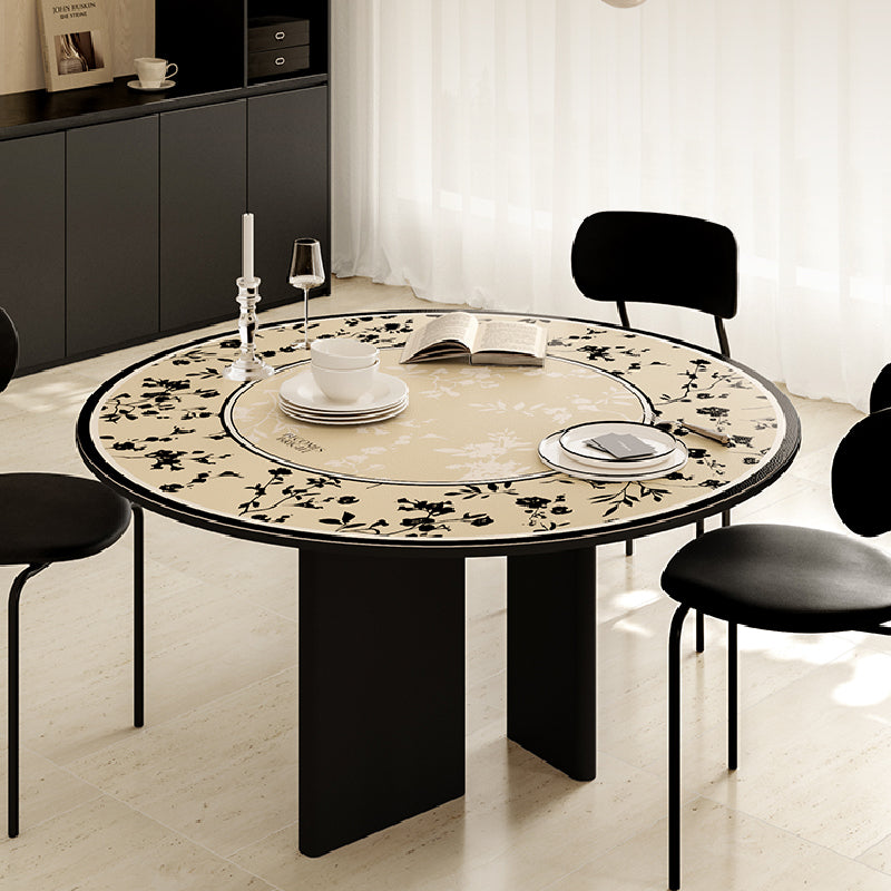 black moon light round table mat