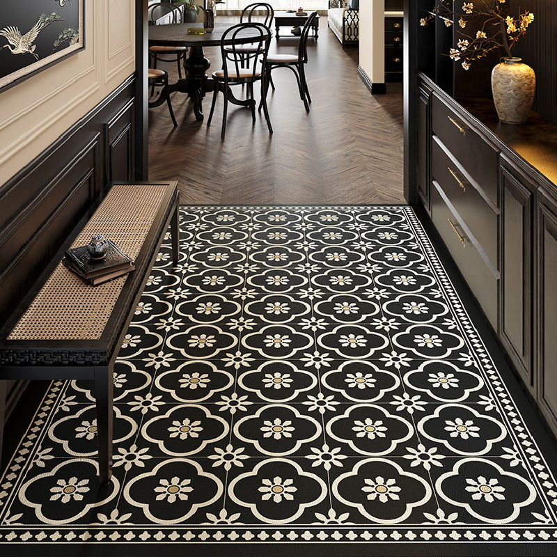 2design black morocco tile door mat