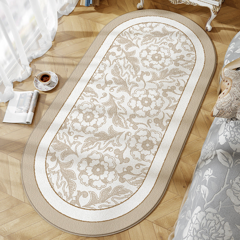 3design flower oval floor mat