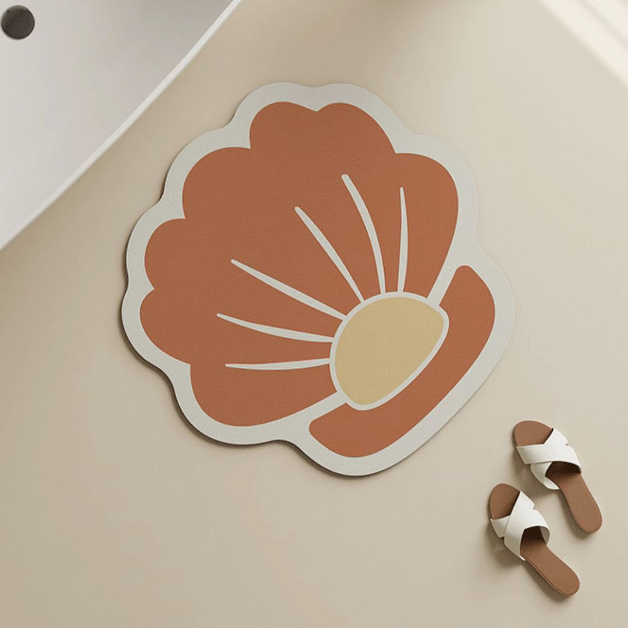 6design sea shell bath mat