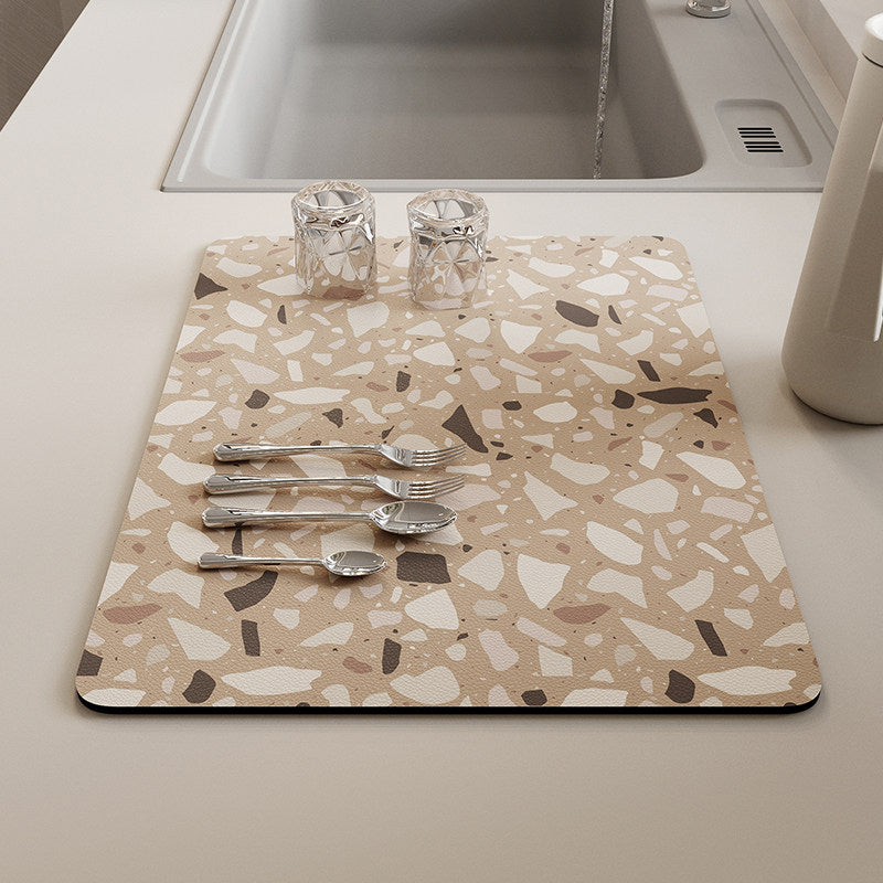 5color stone pattern sink mat