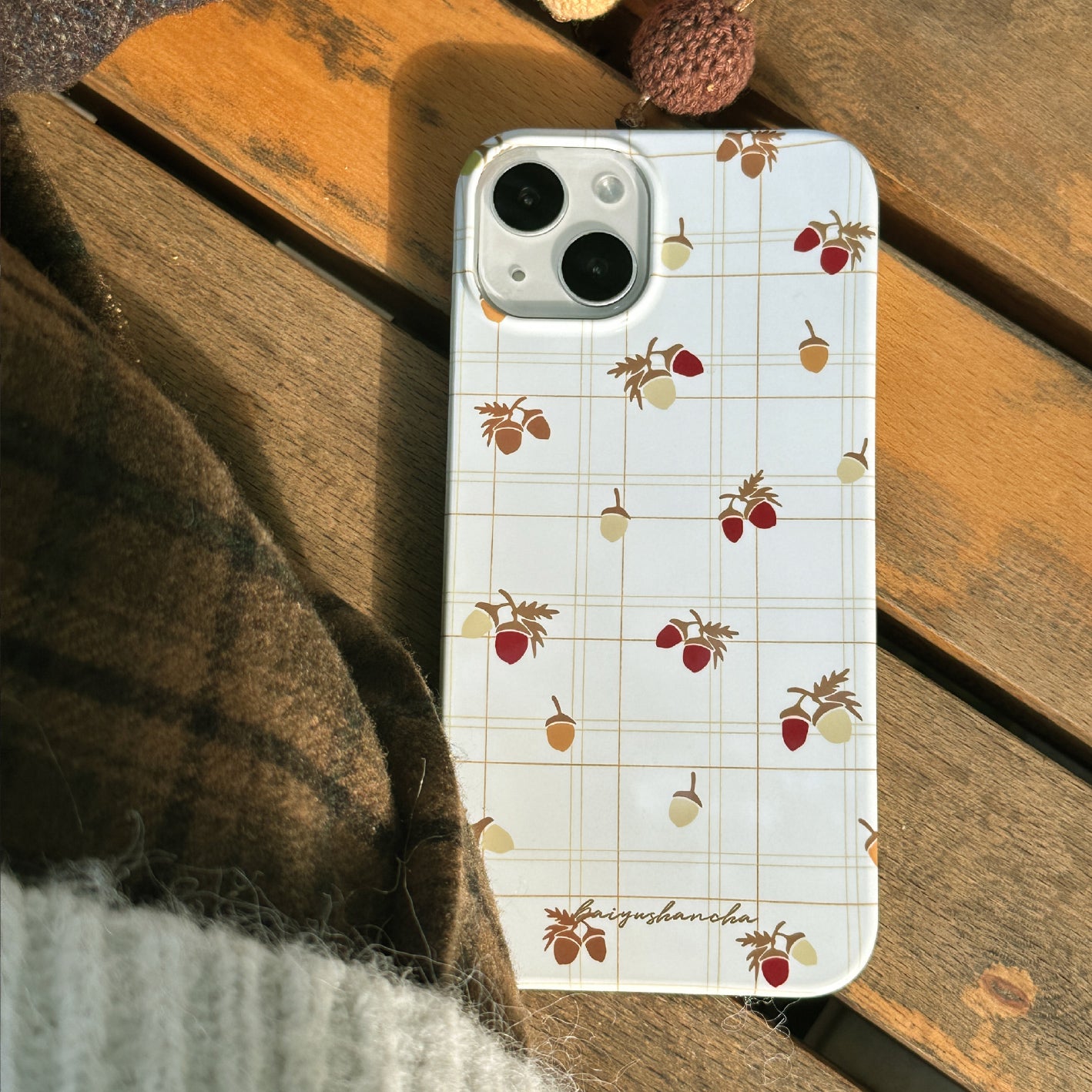 acorn check iPhone case